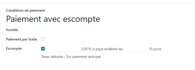Comment appliquer un escompte sur une facture client dans Odoo Comment appliquer un escompte sur une facture client dans Odoo